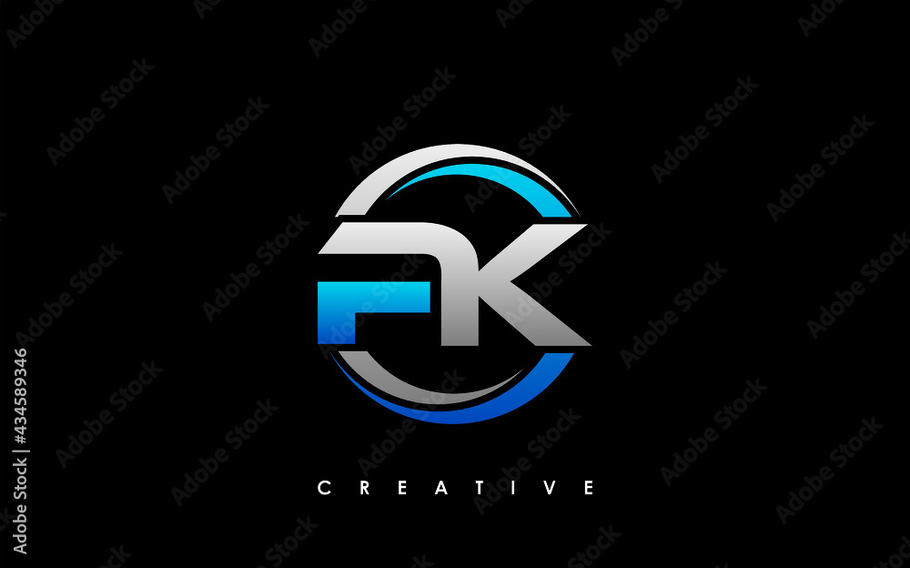 PK Letter Initial Logo Design Template Vector Illustration Stock Vector ...