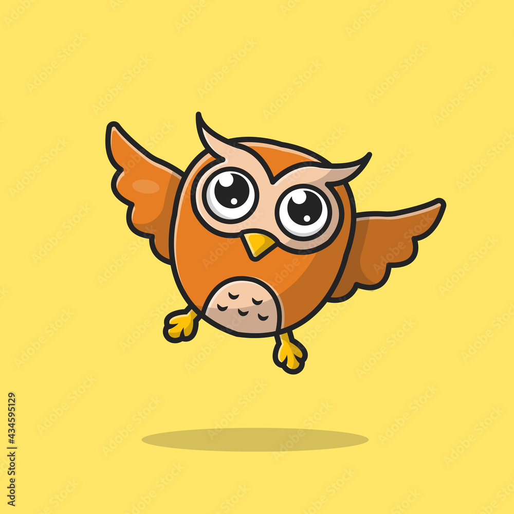 Cute Owl Flying Cartoon Vector Icon Illustration. Animal Nature Icon ...