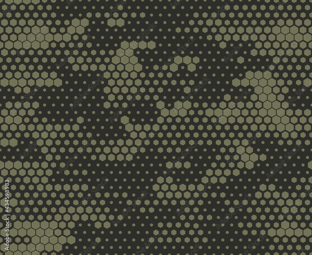 Seamless camouflage pattern modern. Abstract camo from hexagonal ...