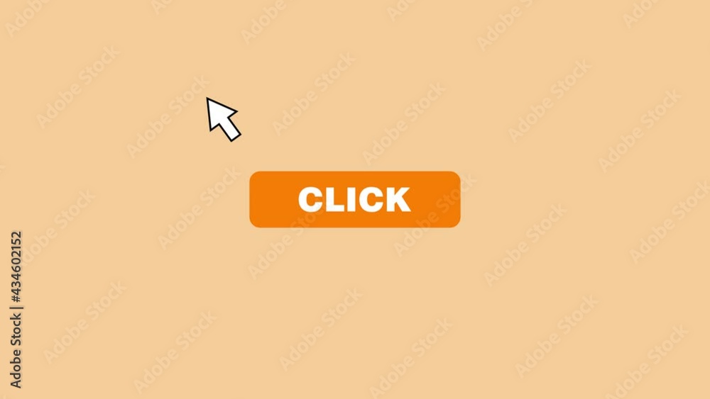 minimalistic 4k animation, orange click button in the orange background ...