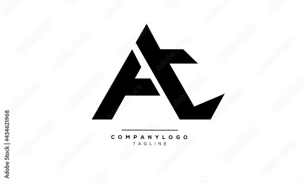 AT initials monogram letter text alphabet logo design Stock Vector ...