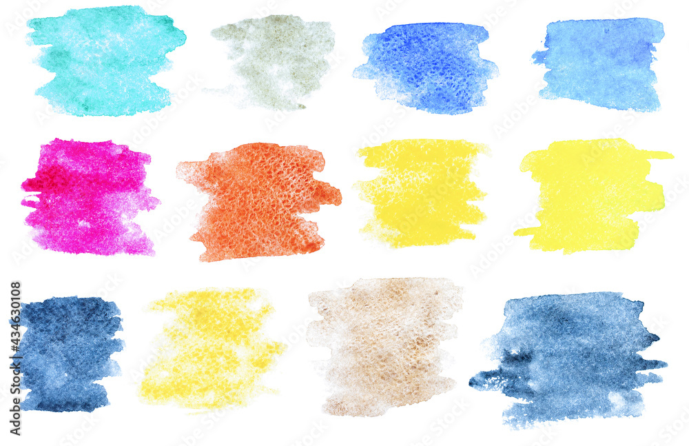 Watercolour background. Abstract watercolor paint pattern set isolated ...