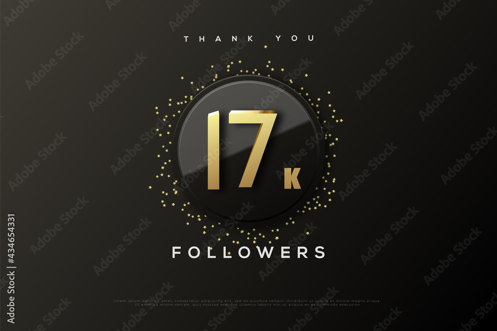 Thank you 17k followers with gold glitter backgrounds. Stock Vector ...