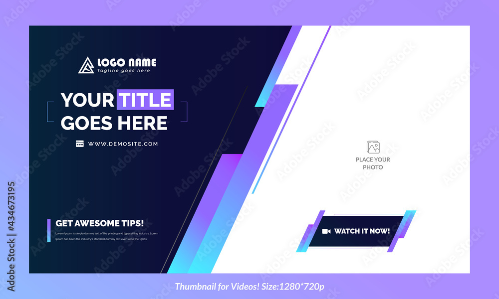 Editable thumbnail design for videos customizable video cover design ...