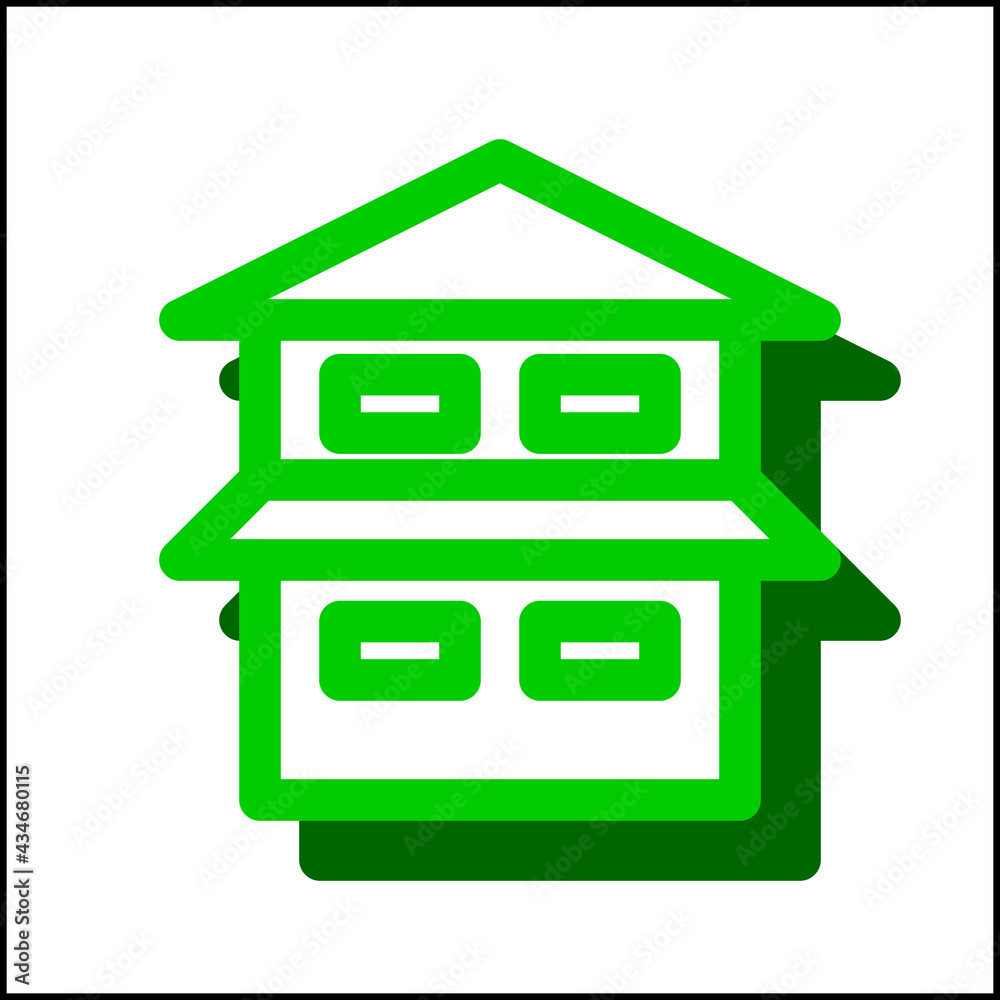 Two story house icon in flat design 06 Stock Vector | Adobe Stock
