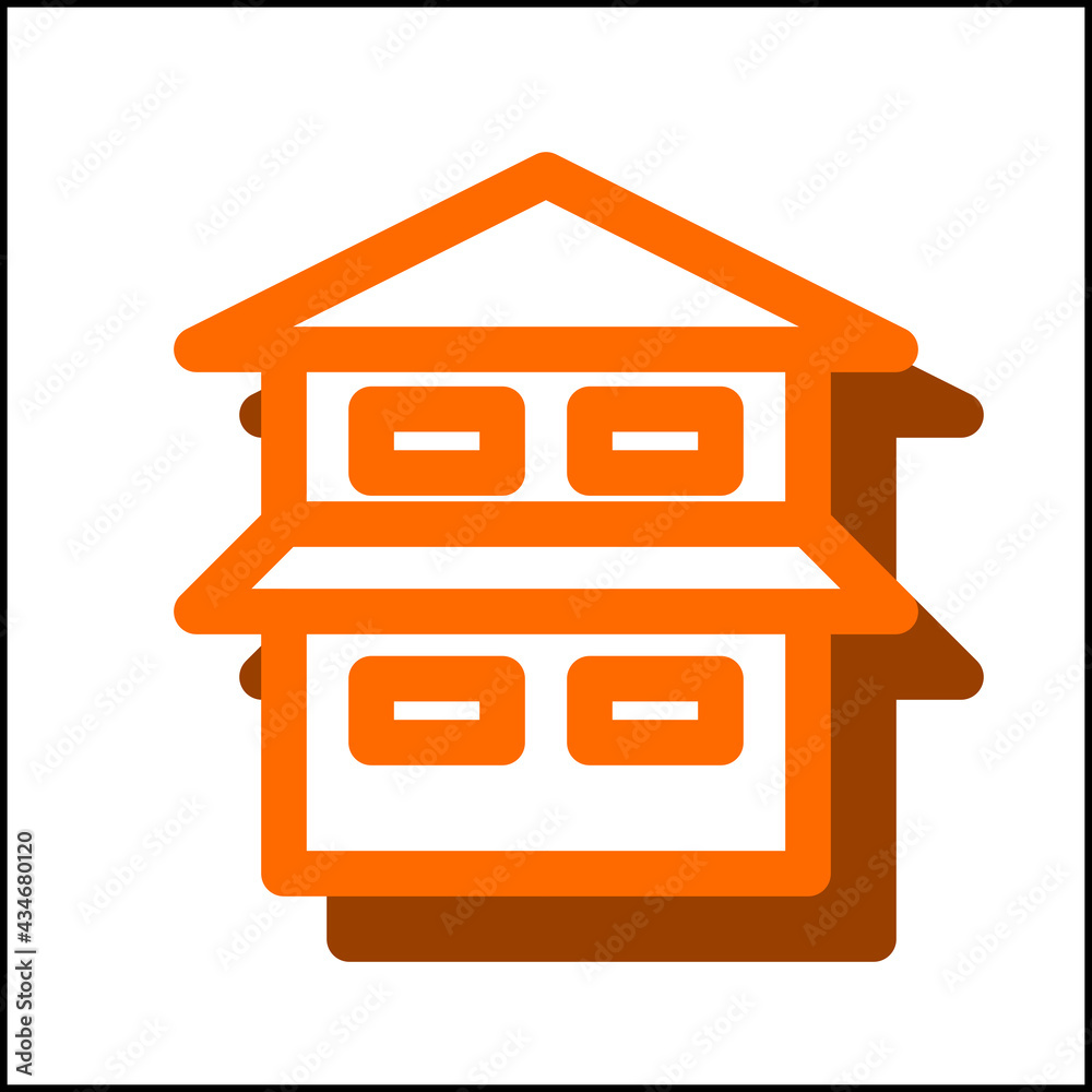 Two story house icon in flat design 07 Stock Vector | Adobe Stock