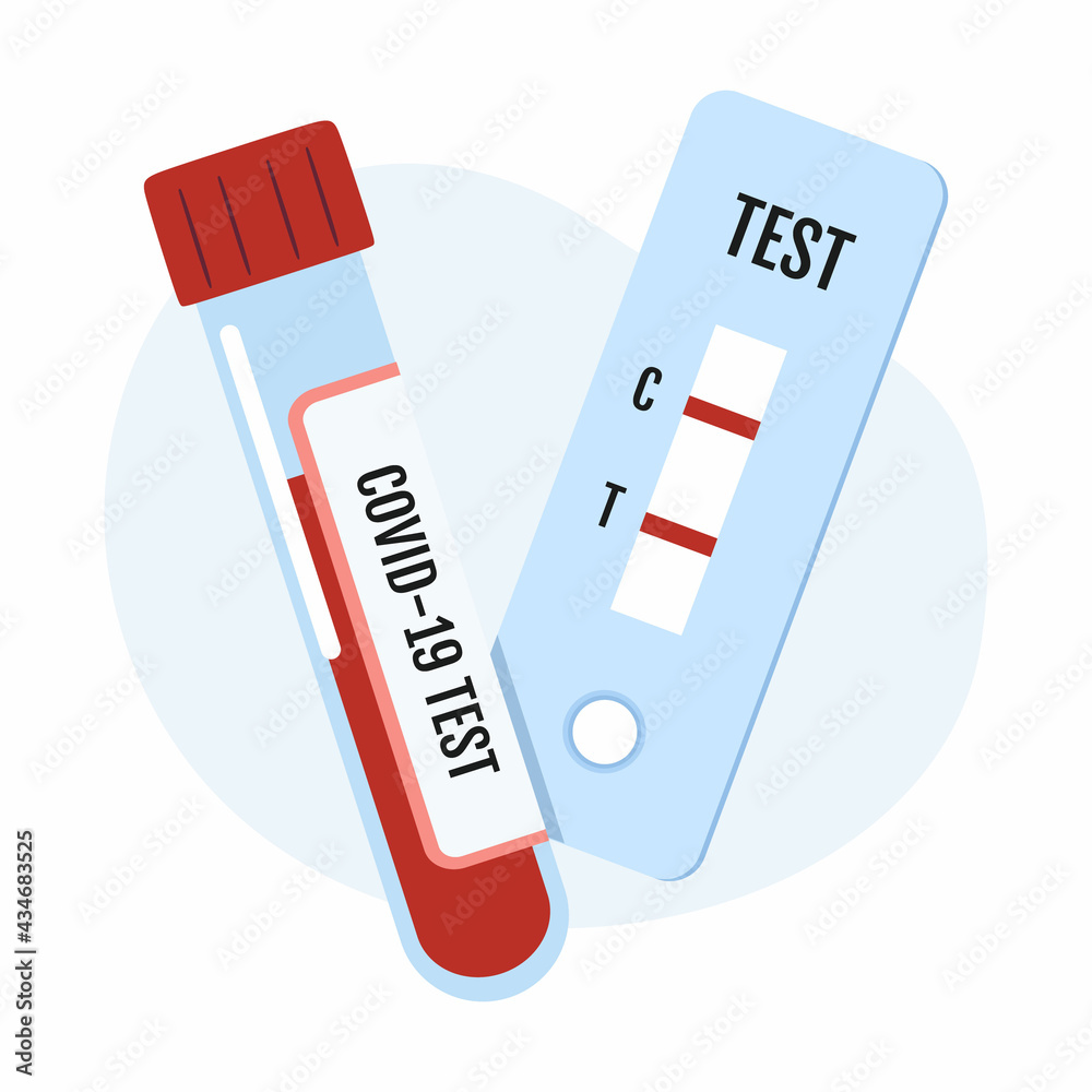 Rapid test for covid-19 and blood test in vitro. Laboratory research ...