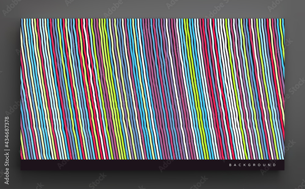 Irregular vertical lines pattern in perspective. Geometric wallpaper ...