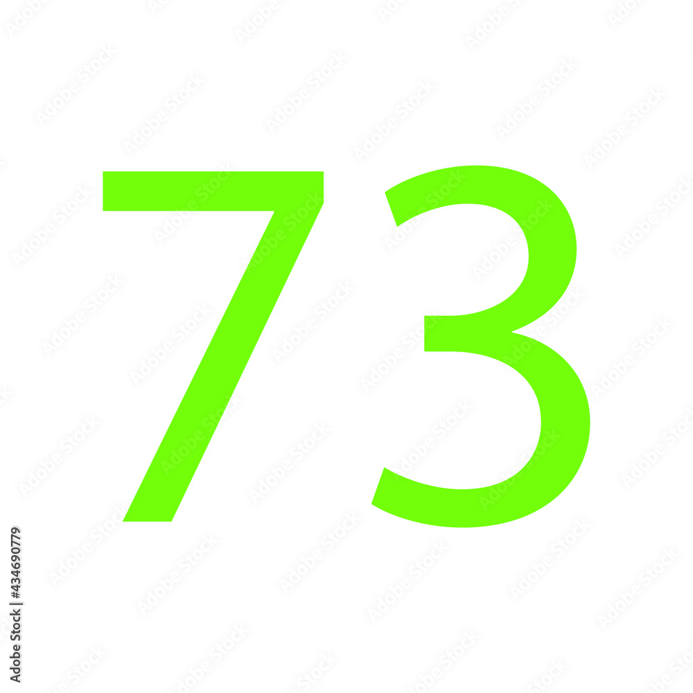 73 NUMBER SIMPLE CLIP ART VECTOR ILLUSTRATION Stock Vector | Adobe Stock