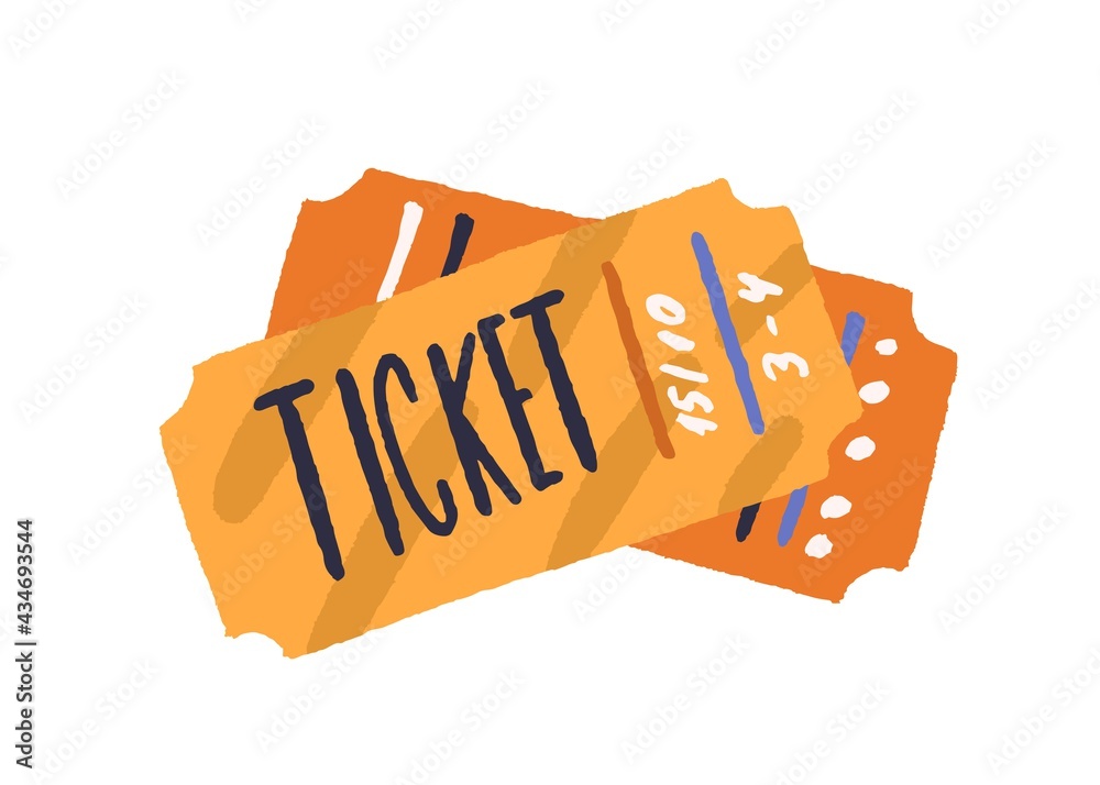 Cinema paper tickets. Entry cards for movie premiere, film festival ...