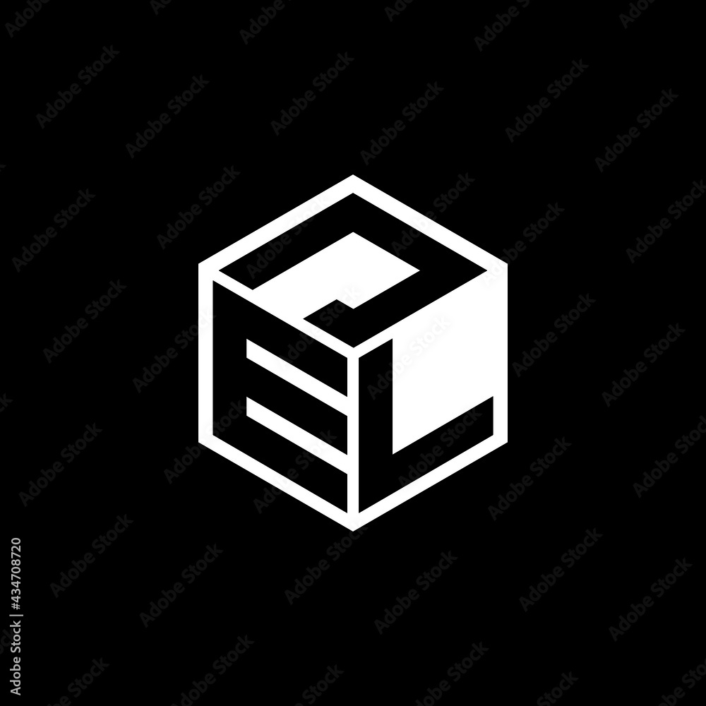 Vettoriale Stock ELJ letter logo design with black background in ...