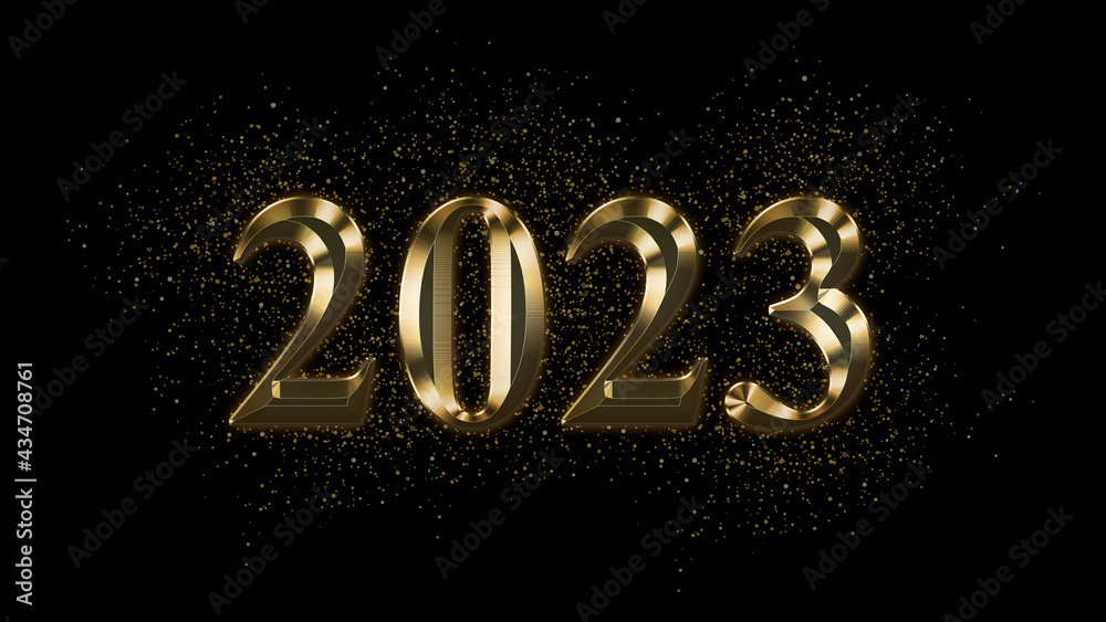 2023, Gold Text Effect, Gold text with sparks, Gold Plated Text Effect ...