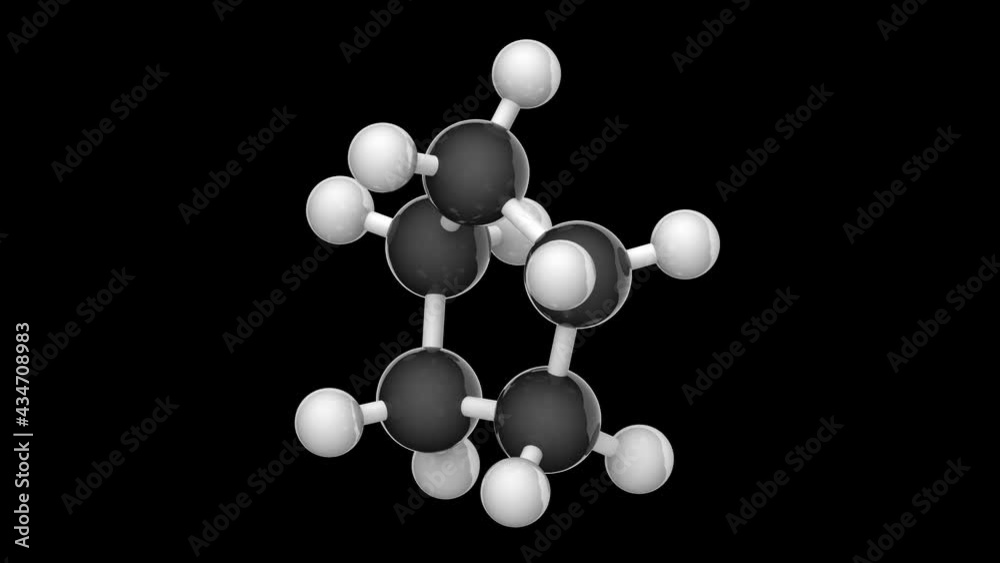 Structural chemical formula and molecular structure of Cyclopentane ...
