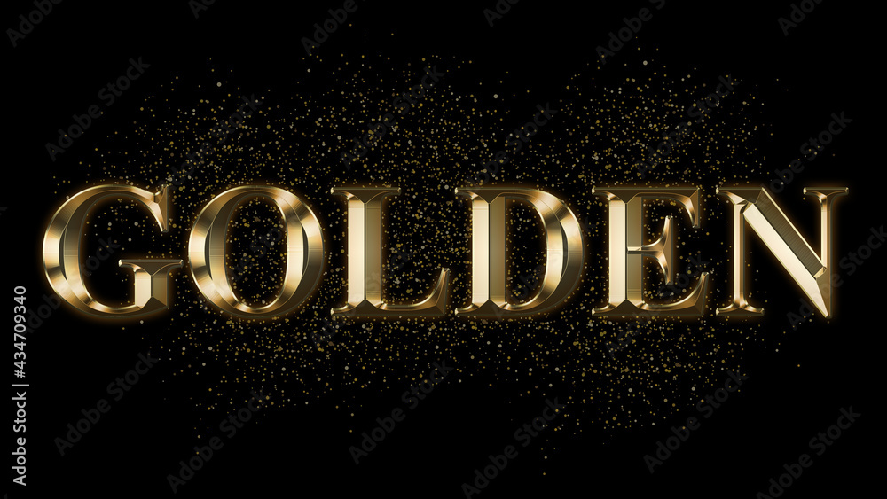 GOLDEN, Gold Text Effect, Gold text with sparks, Gold Plated Text ...