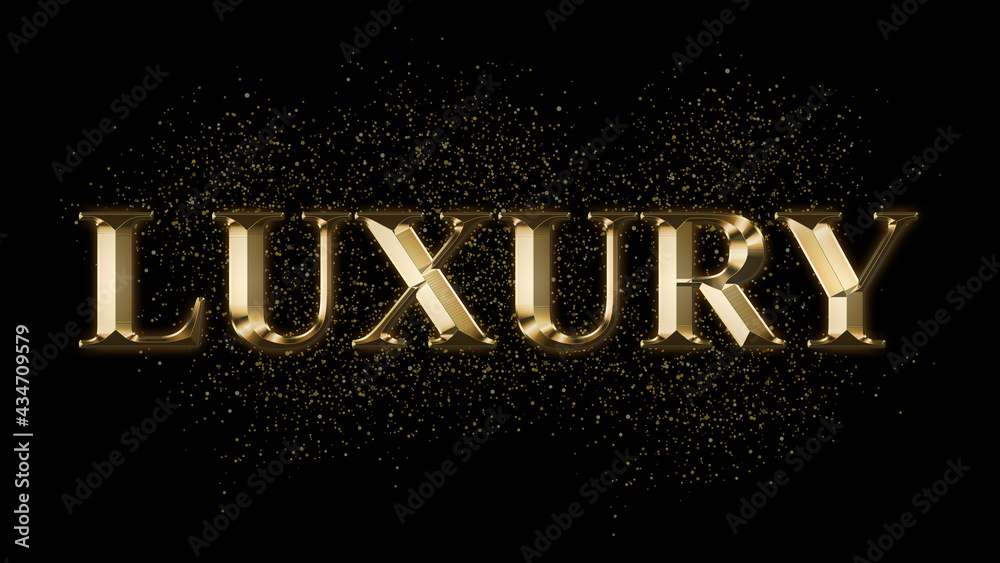 LUXURY, Gold Text Effect, Gold text with sparks, Gold Plated Text ...