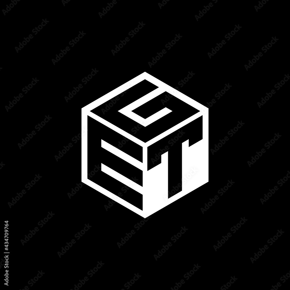 Vetor do Stock: ETG letter logo design with black background in ...