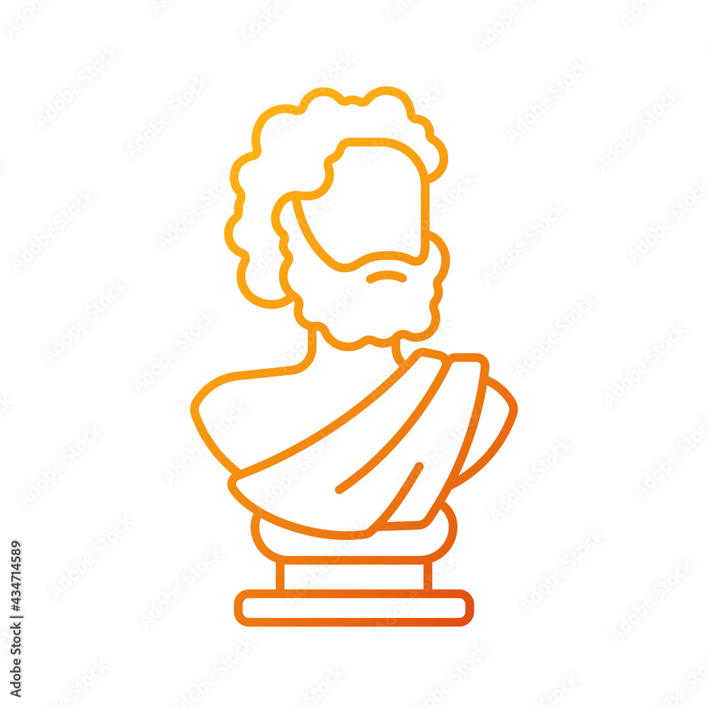 Ancient statue gradient linear vector icon. Art history. Ancient greek ...