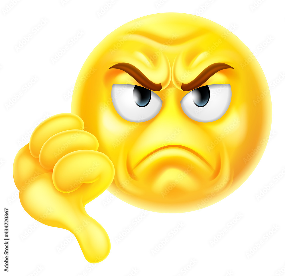 Thumbs Down Dislike Emoticon Emoji Cartoon Icon Stock Vector | Adobe Stock
