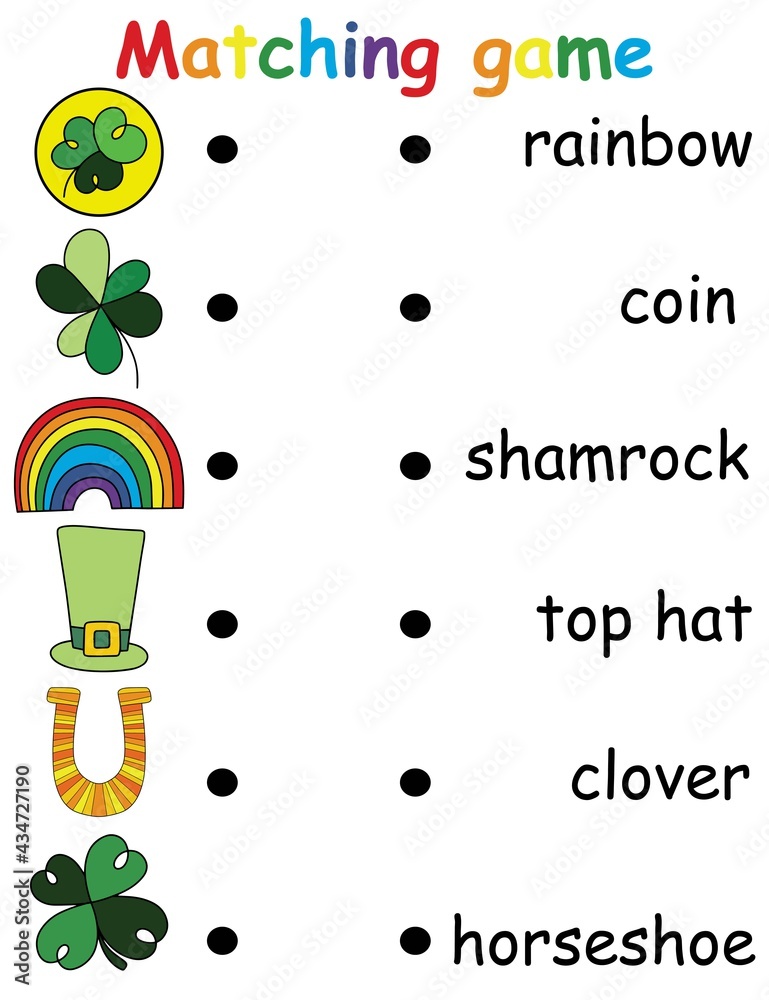 Matching game for children stock vector illustration. Funny visual ...