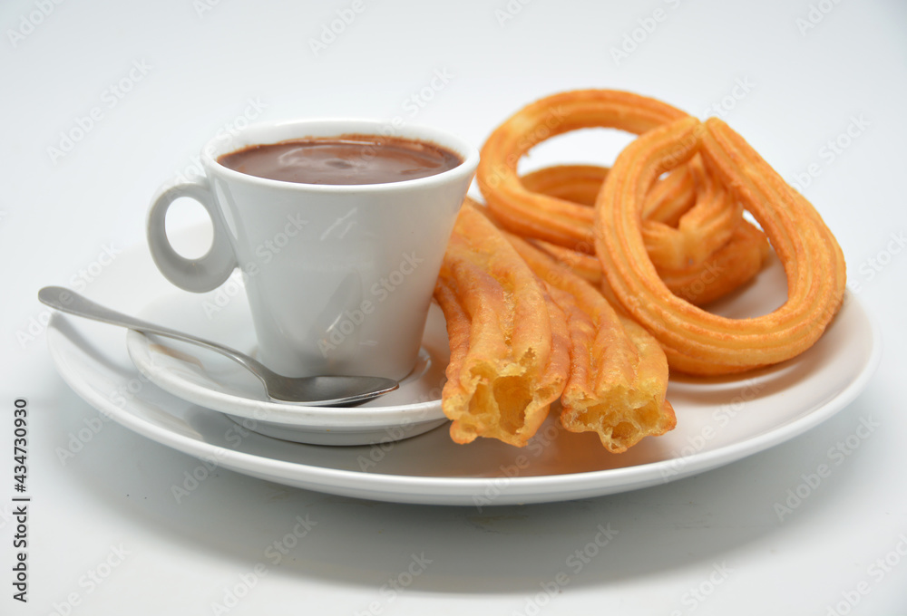 chocolate con churros Stock Photo | Adobe Stock