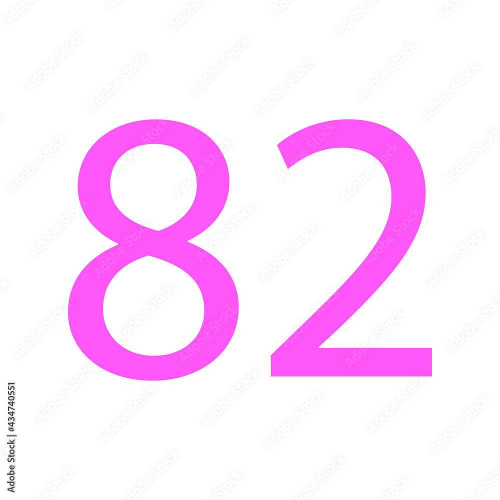 82 NUMBER SIMPLE CLIP ART VECTOR ILLUSTRATION Stock Vector | Adobe Stock
