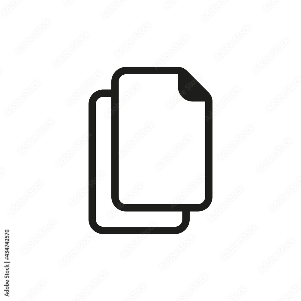 Document copy button icon for web and mobile UI design. Copy content ...