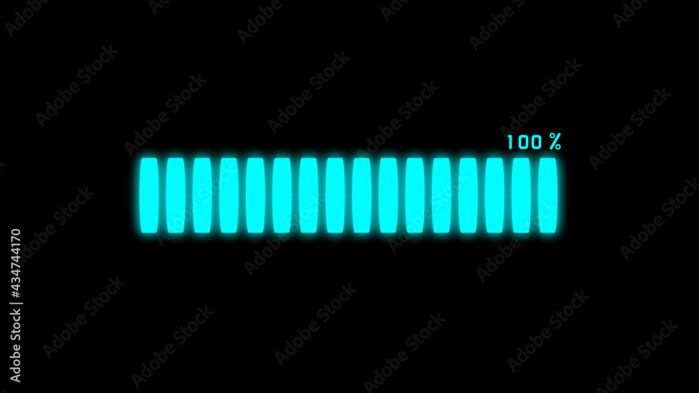 100% Futuristic Loading Transfer Download in neon effect. light blue ...