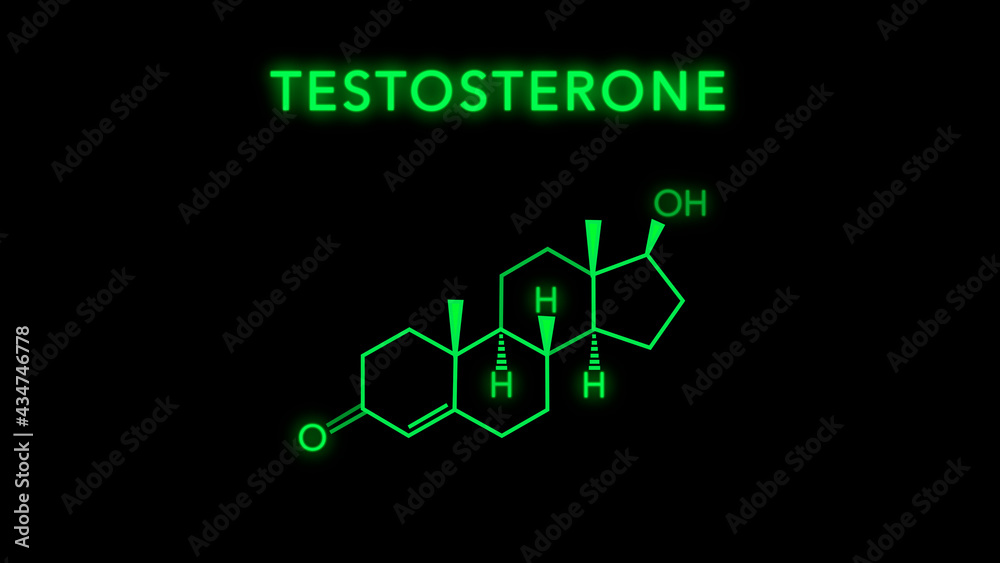 Testosterone Molecular Structure Symbol black background Stock ...
