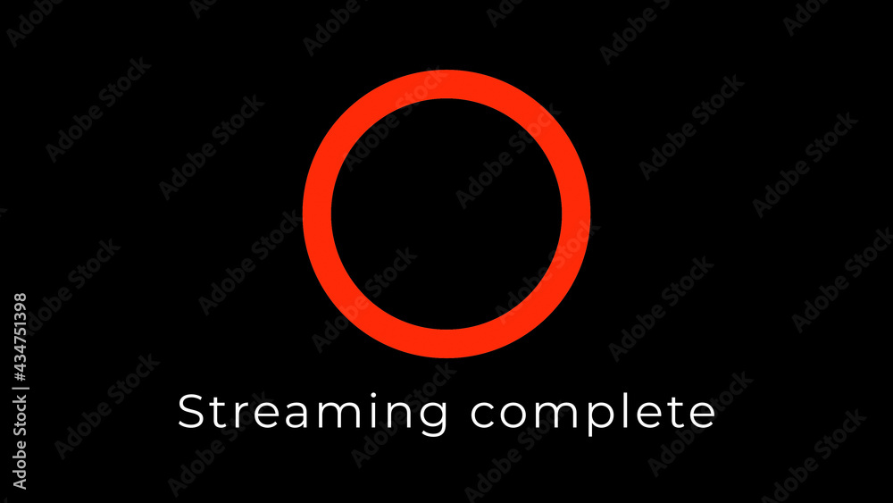 Circle Round Streaming Bar Complete Progress Indicator on Black ...