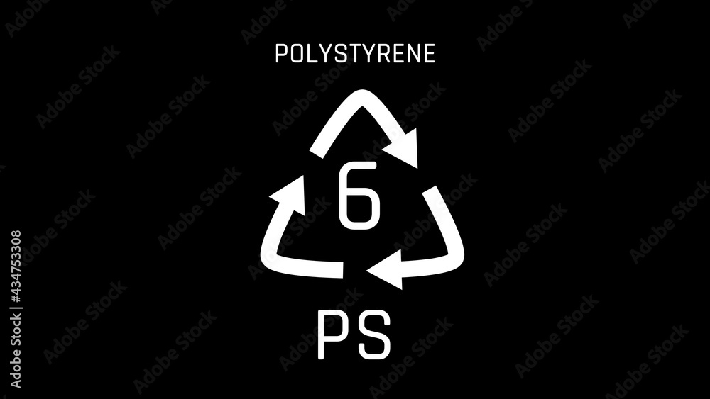 Polystyrene or PS Symbol or Sign or Number 6 Recycle Symbol plastics ...