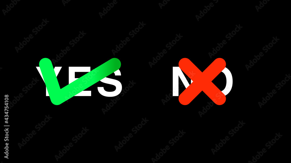 Yes and No Check List - Choosing Yes Option on Black Background ...