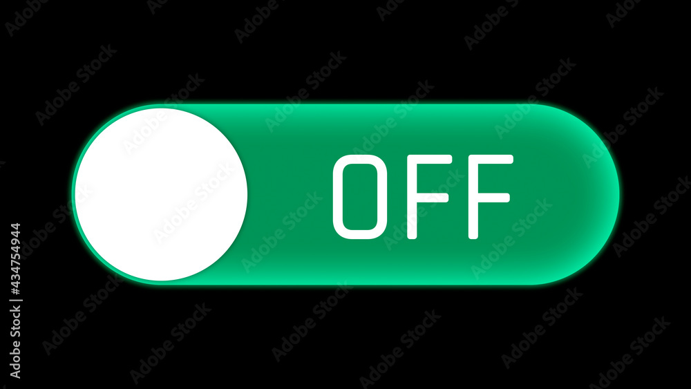 Horizontal Green Button with OFF indicator setting visualization ...