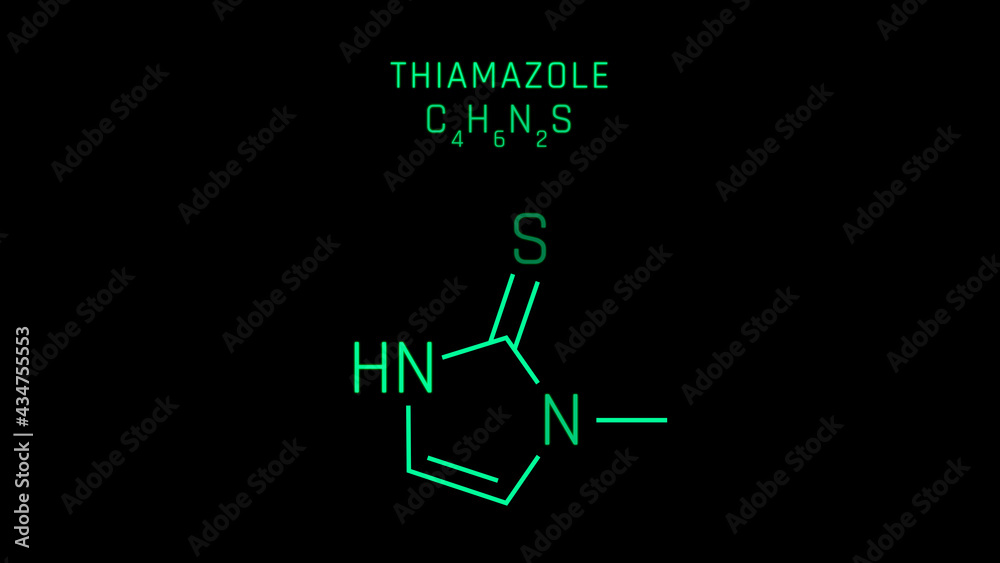 Thiamazole also known as methimazole Molecular Structure Symbol on ...