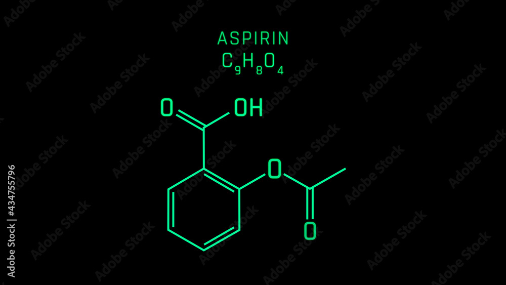 Aspirin also known as acetylsalicylic acid or ASA Molecular Structure ...