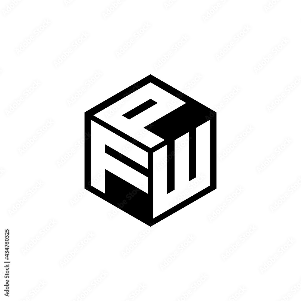 FWP letter logo design with white background in illustrator, vector ...