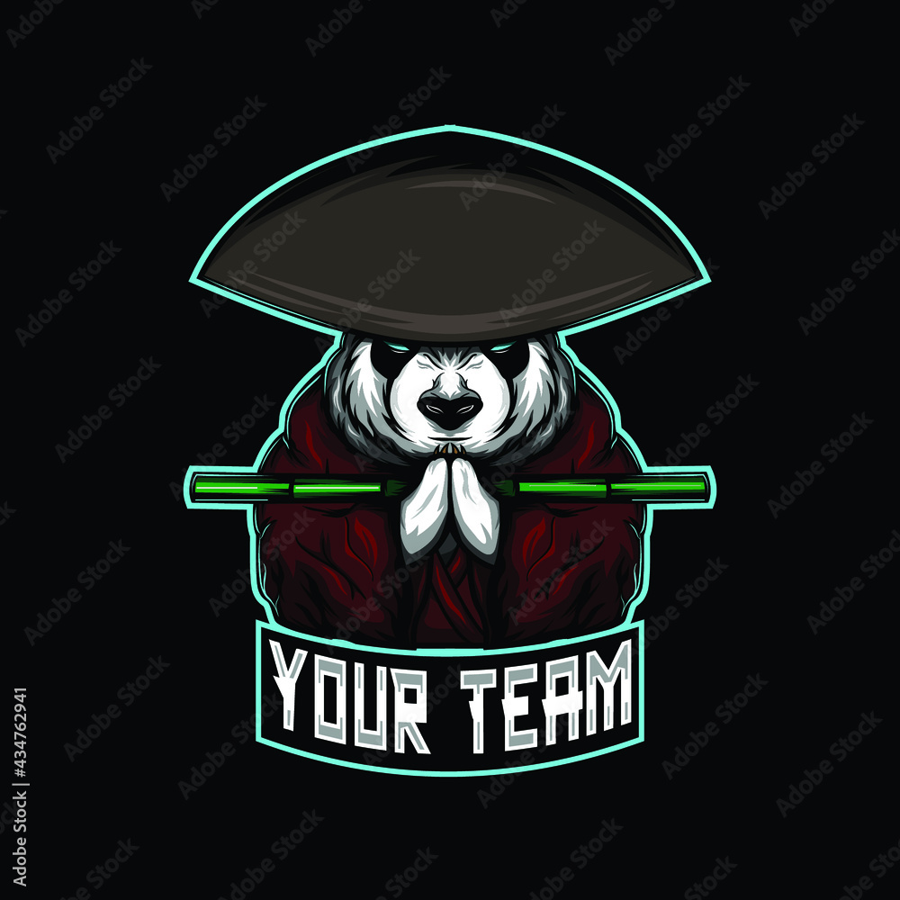 samurai panda mascot logo Stock Vector | Adobe Stock