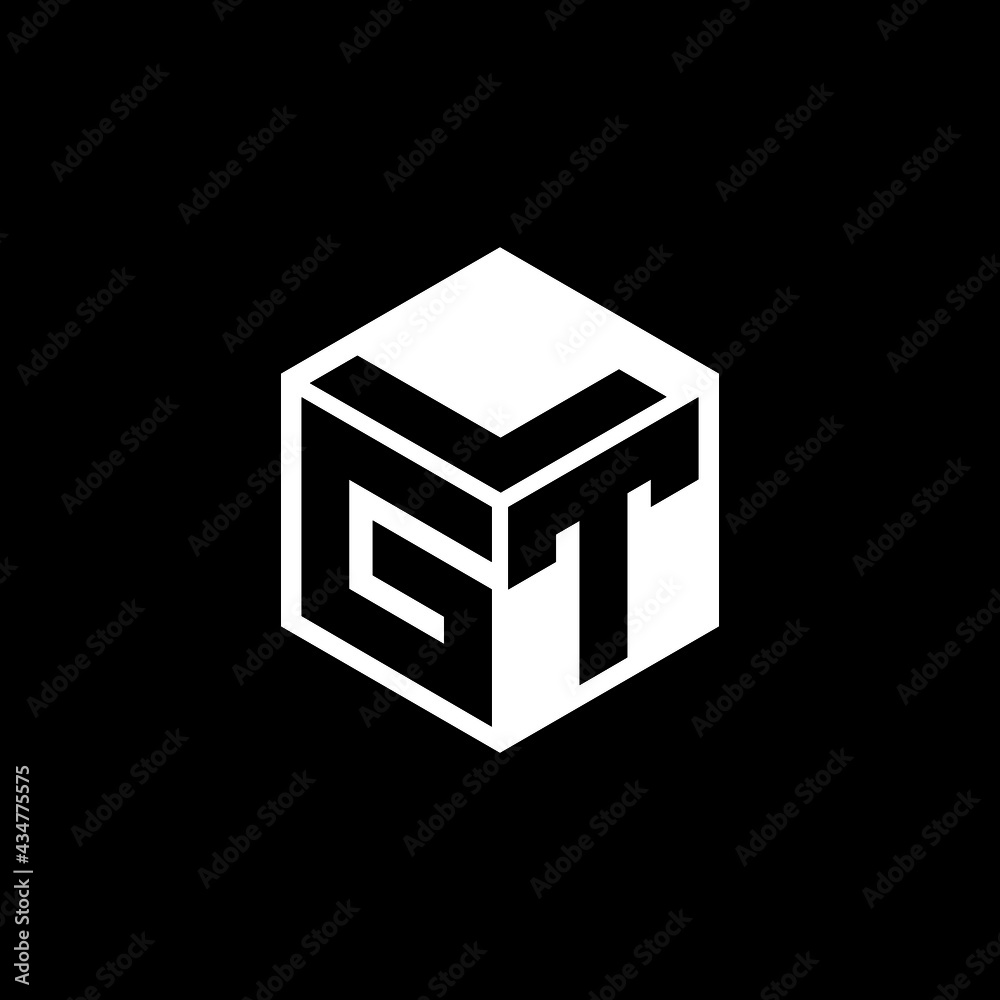 GTL letter logo design with black background in illustrator, vector ...