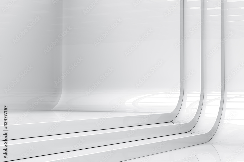 Abstract white backdrop with light and reflection. Elegant highlights ...