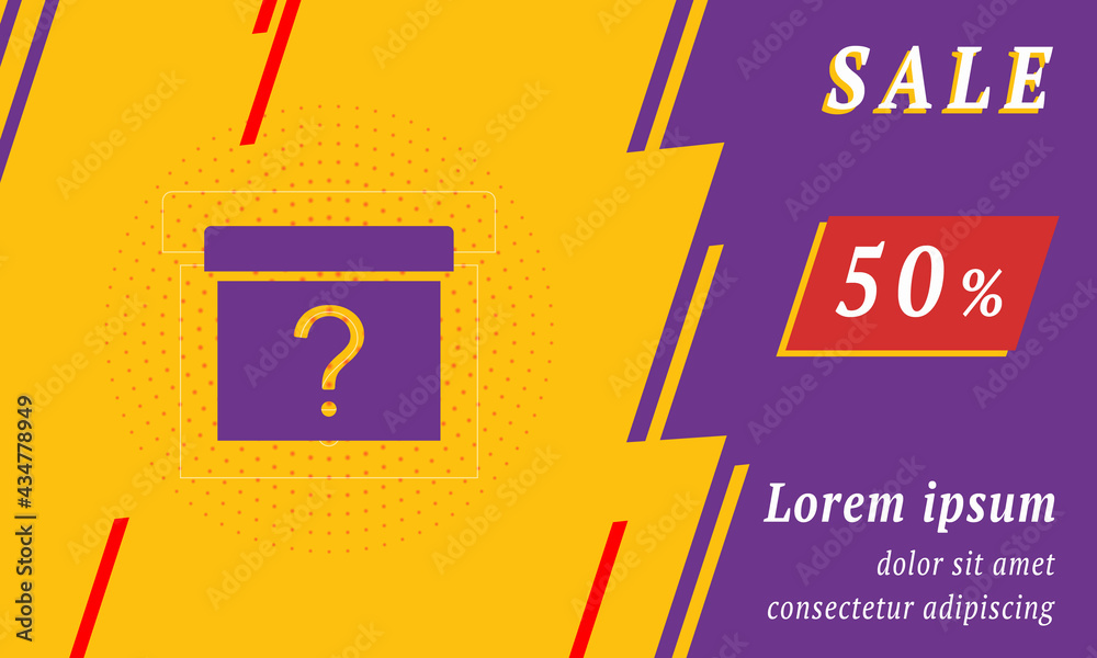 Sale promotion banner with place for your text. On the left is the gift ...