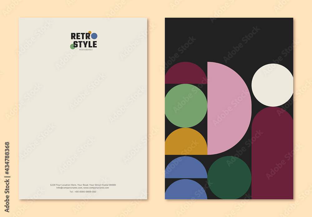 Letter for Business Template with Retro Style Stock Template | Adobe Stock