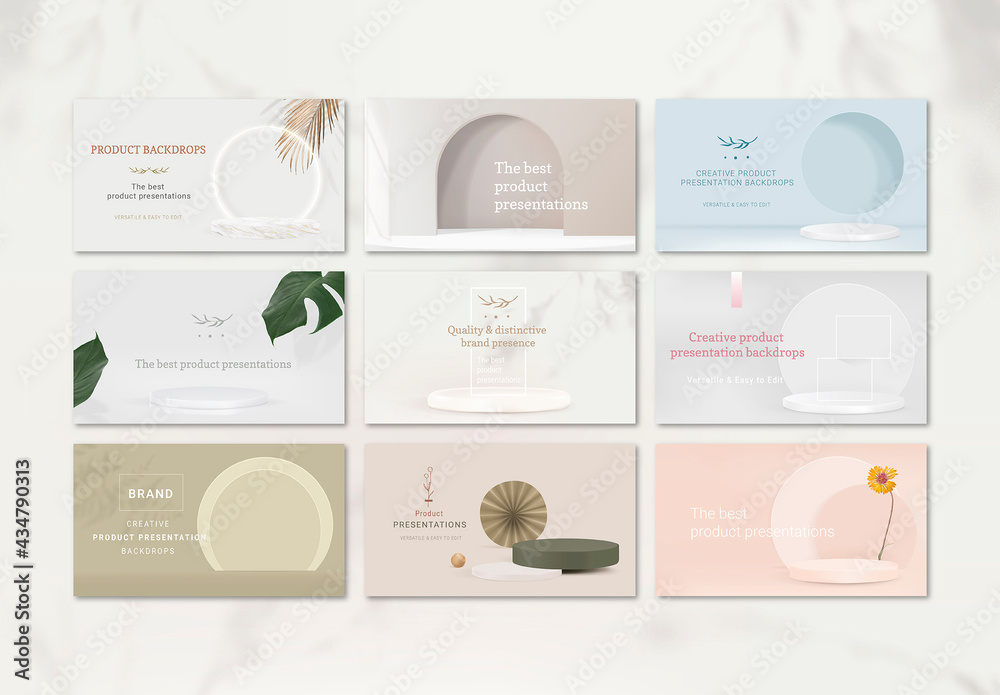 Simple Product Backdrop Template Set Stock Template | Adobe Stock