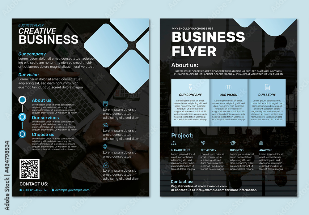 Black Business Flyer Template with Modern Design Stock Template | Adobe ...