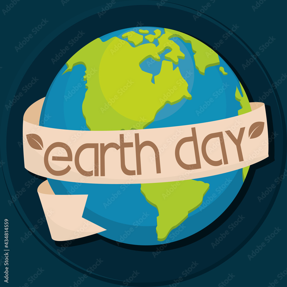 Earth Day Poster Planet Earth Vector Illustration Stock Vector Adobe
