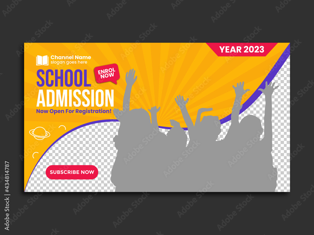 Kids School Admission YouTube thumbnail & video thumbnail template ...