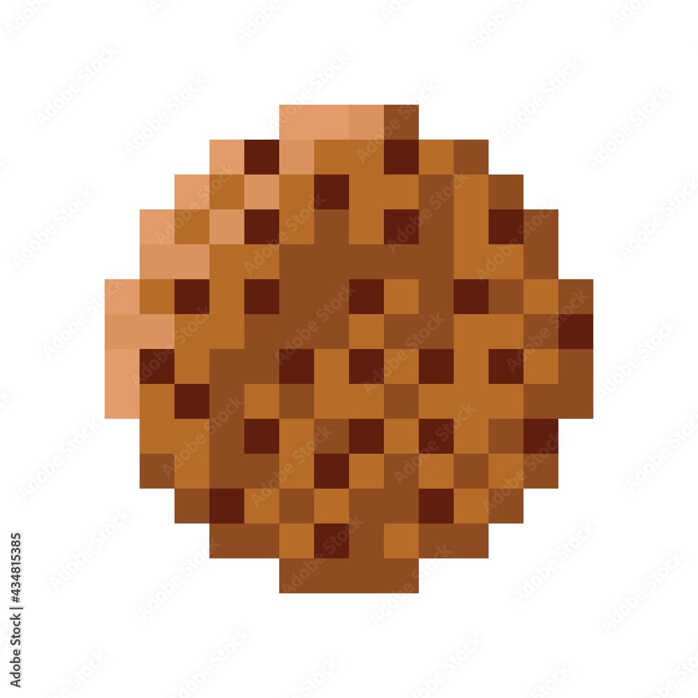 Chocolate Chip Cookies pixel art. Vector picture. Stock Vector | Adobe ...