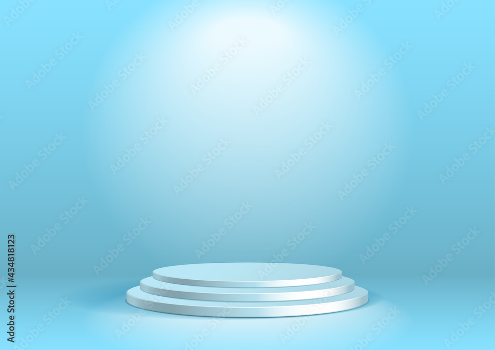 Blue studio background lit by spotlights. A clean background for ...