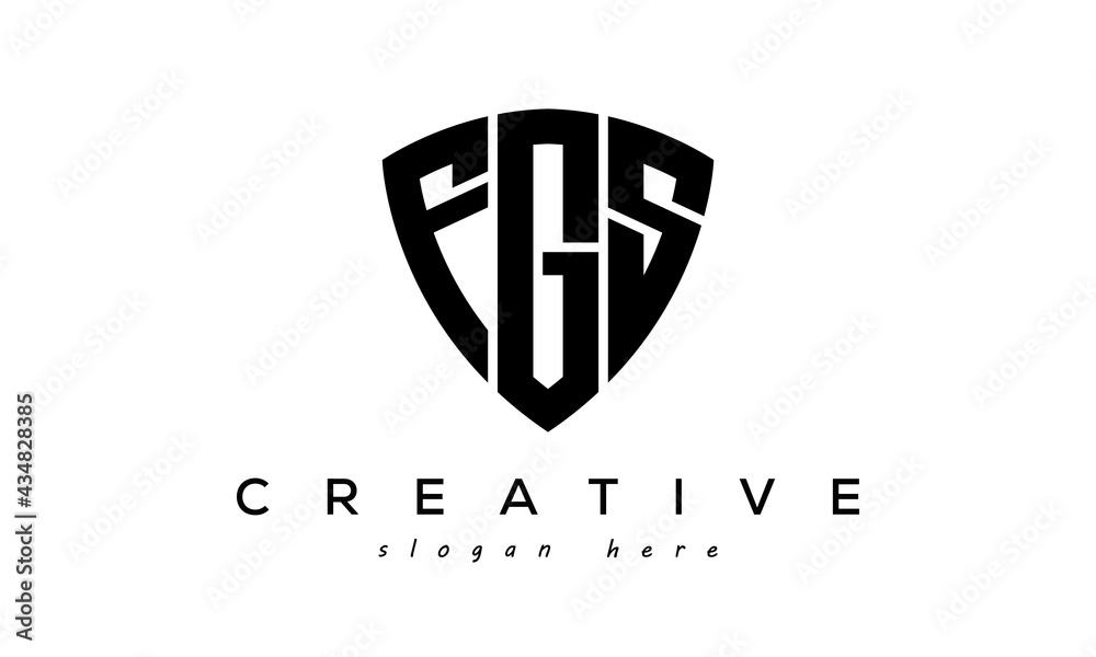 FGS letter creative logo with shield Stock Vector | Adobe Stock