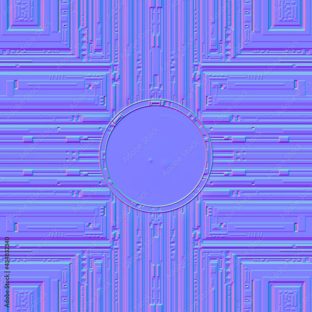 Motherboard microchip normal map illustration. New Best 3d style ...