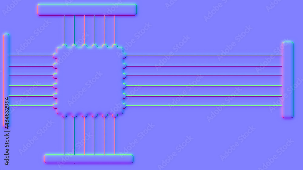 Motherboard microchip normal map illustration. New Best 3d style ...
