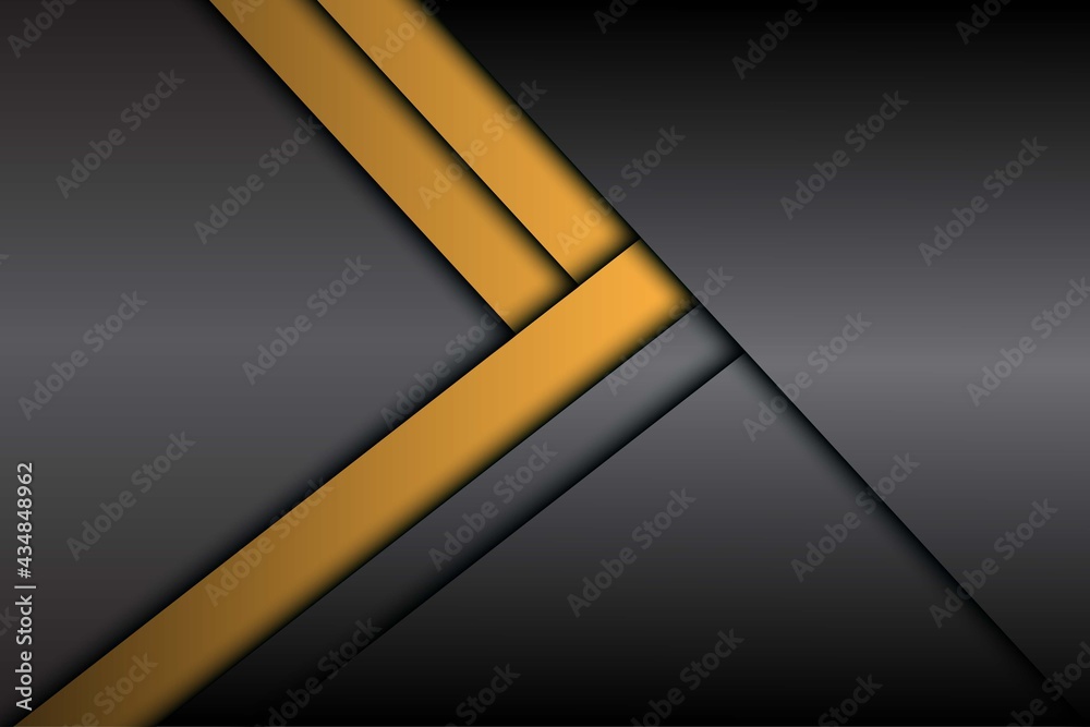 Abstract yellow grey metallic overlap direction with blank space design ...